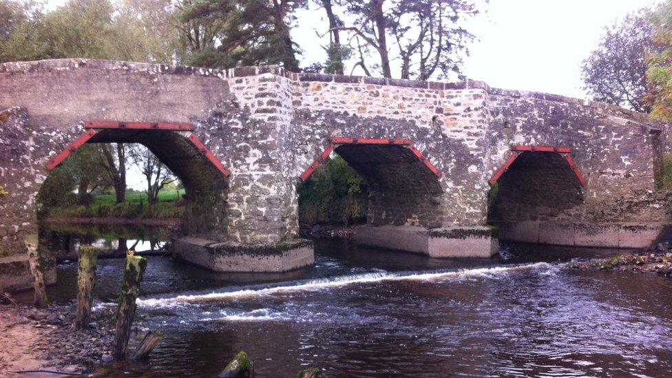 Arney Bridge: T P Flanagan poem carved in stone at 'NI's oldest bridge ...