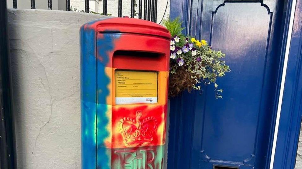 Guernsey LGBTQ+ charity slams 'idiot' vandalised rainbow postbox - BBC News