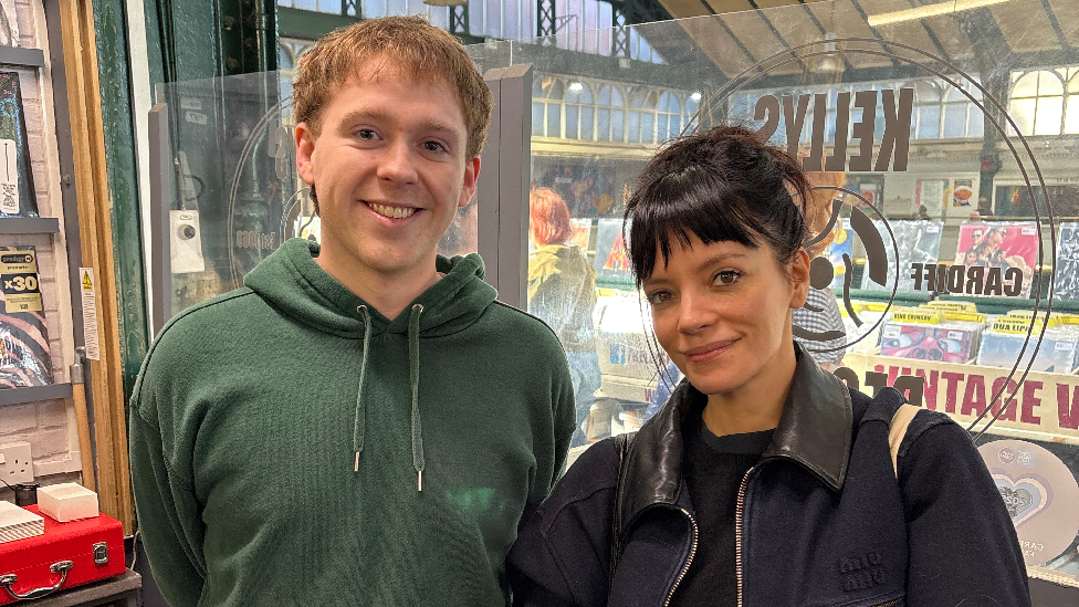 Lily Allen visits Cardiff market record shop after New Theatre show ...