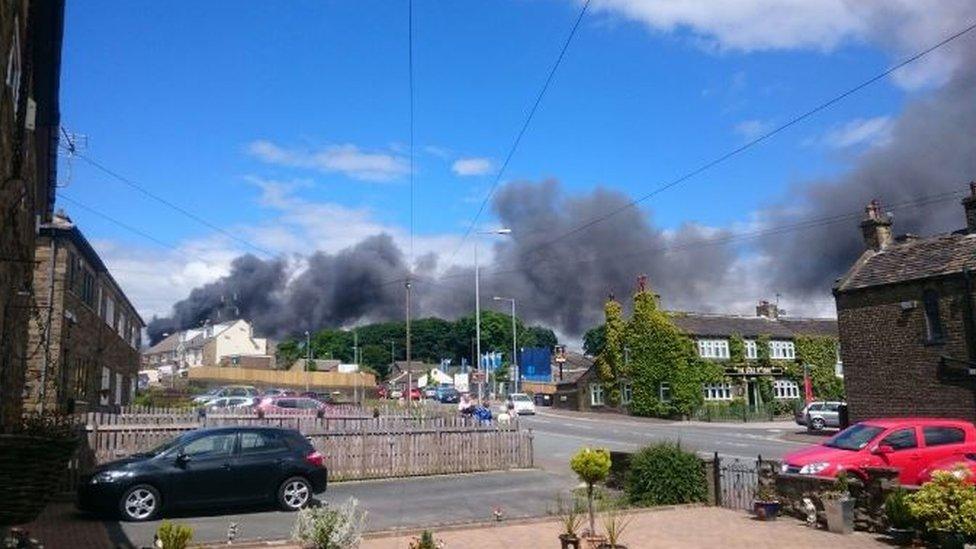 Shelf fire: Explosions heard from blaze at industrial site. - BBC News