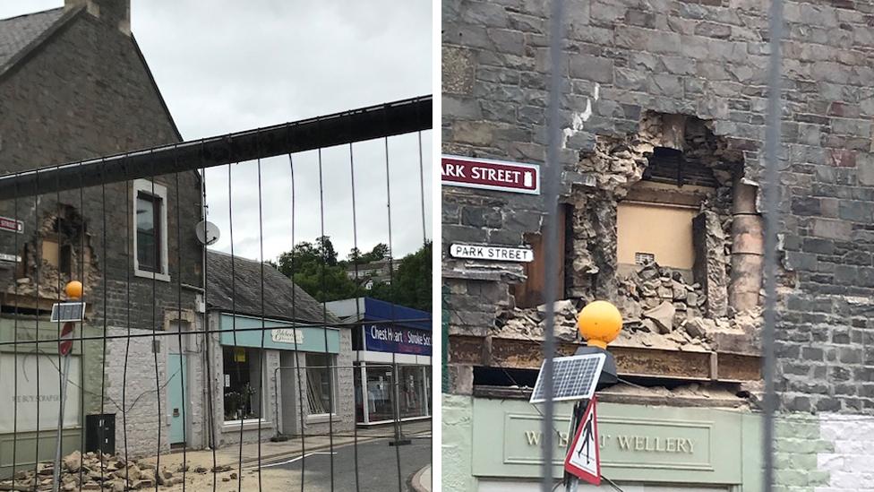 Streets sealed off after Galashiels building collapse - BBC News