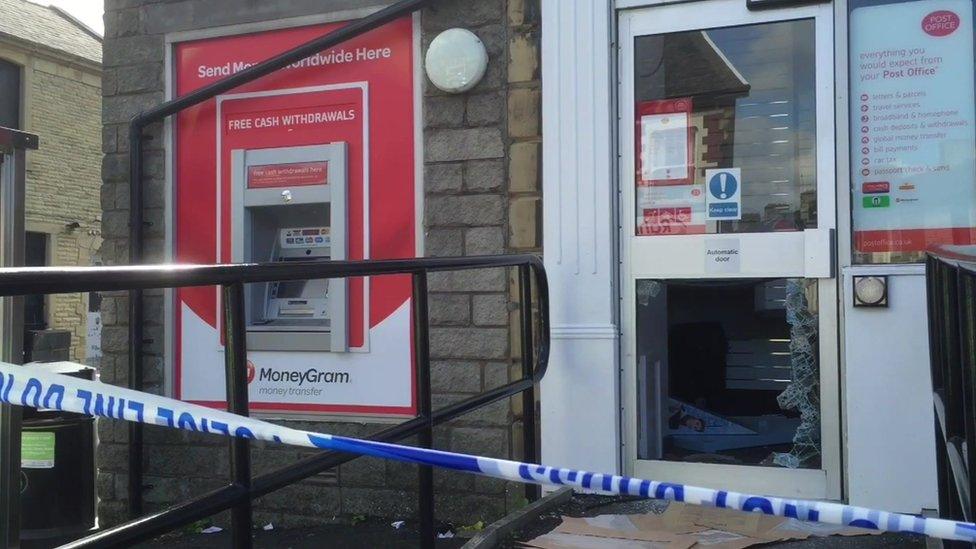 Masked raiders blow up cash machine in Blackburn - BBC News