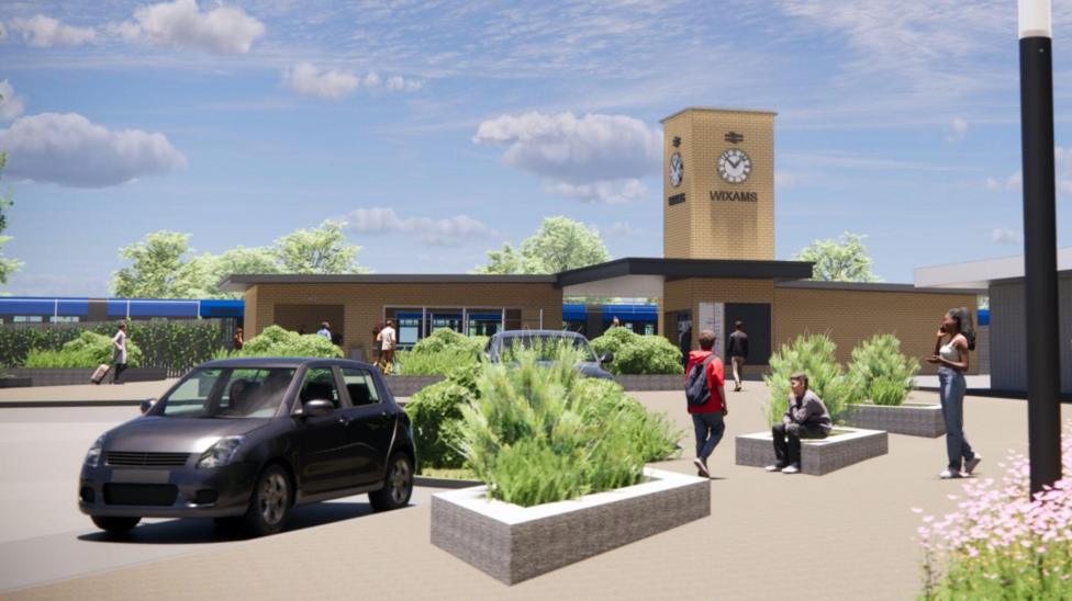 Larger Wixams railway station planned for nearby Universal park - BBC News