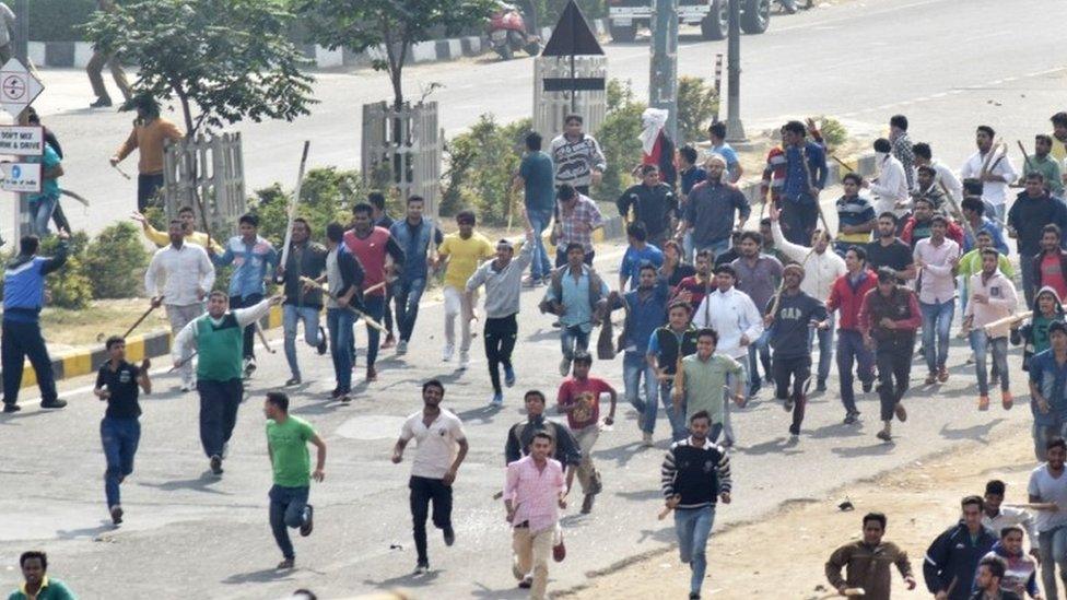 India caste violence leaves one dead at Rohtak protest - BBC News