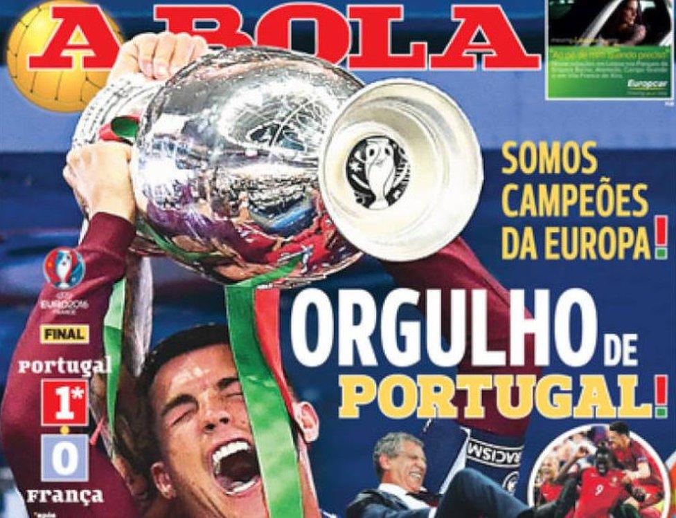 Euro 2016: Portuguese delight, French gloom in papers - BBC News