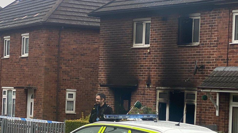 Two bailed after woman and girl burned in Stoke fire - BBC News