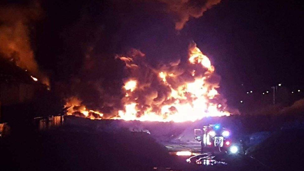 Major fire at Aberafan tyre recycling plant is out - BBC News
