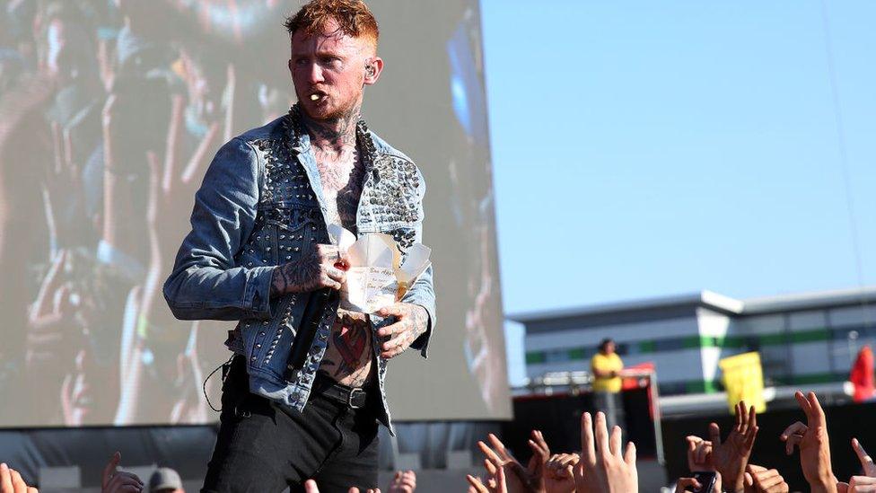 Frank Carter 'lucky to be alive' after car crash in Devon - BBC News