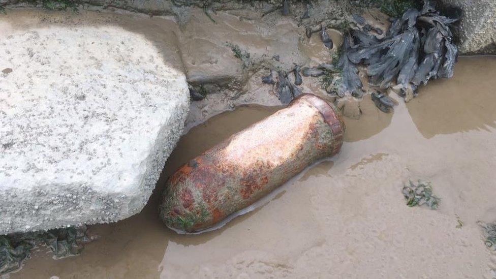 Tank shells uncovered on Kilve beach safely detonated - BBC News