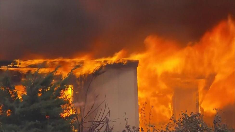 California wildfires: Blue Cut blaze curbed as evacuees return - BBC News