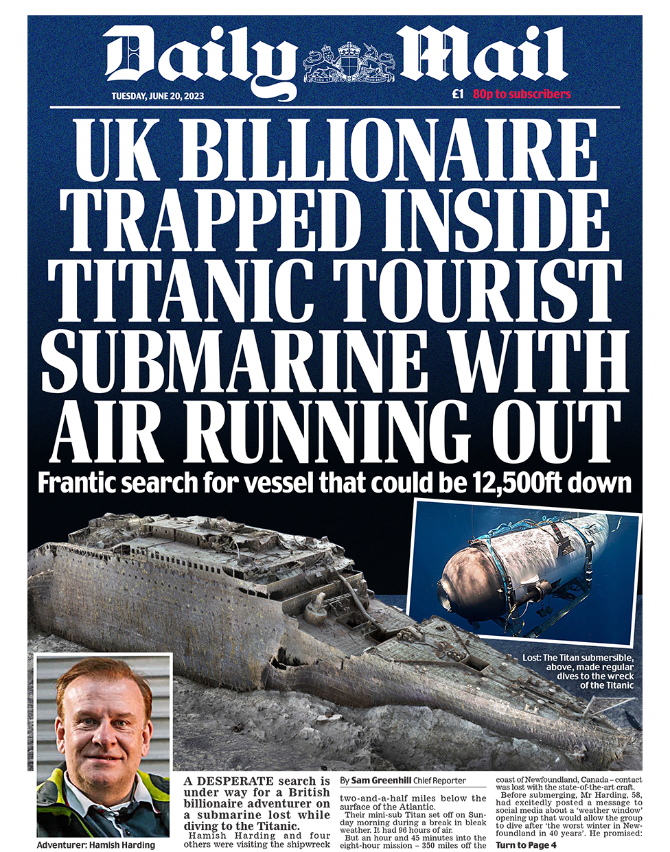 Hunt for Titanic sub and mortgage rates rise - BBC News