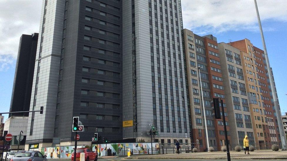 Burst pipe floods Leeds student tower block - BBC News