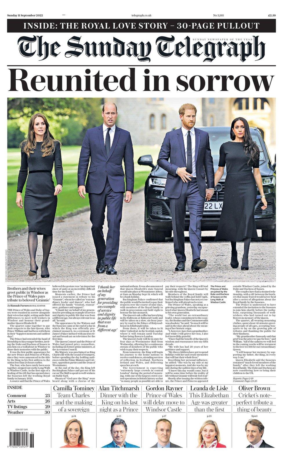 Scotland's papers: 'Reunited in grief' ahead of Queen's final journey ...