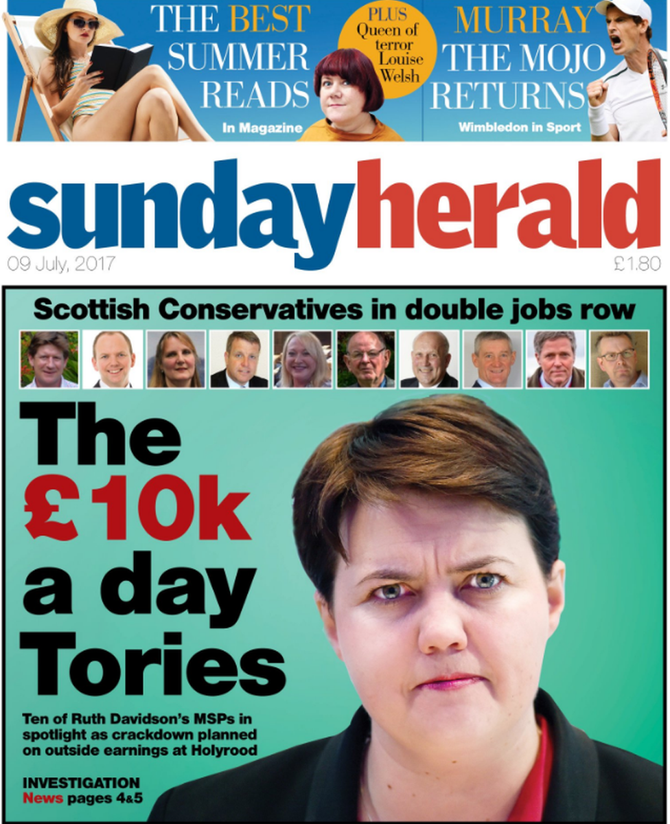 Scotland's papers: Tory 'double jobs row' - BBC News