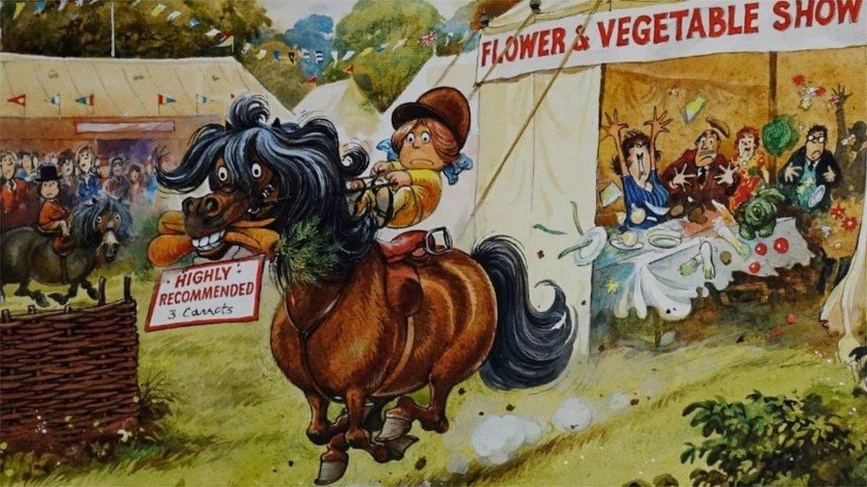 Norman Thelwell's pony cartoons on show at Mottisfont - BBC News