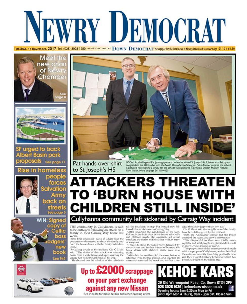 NI newspaper review: Bank closures and death threats - BBC News