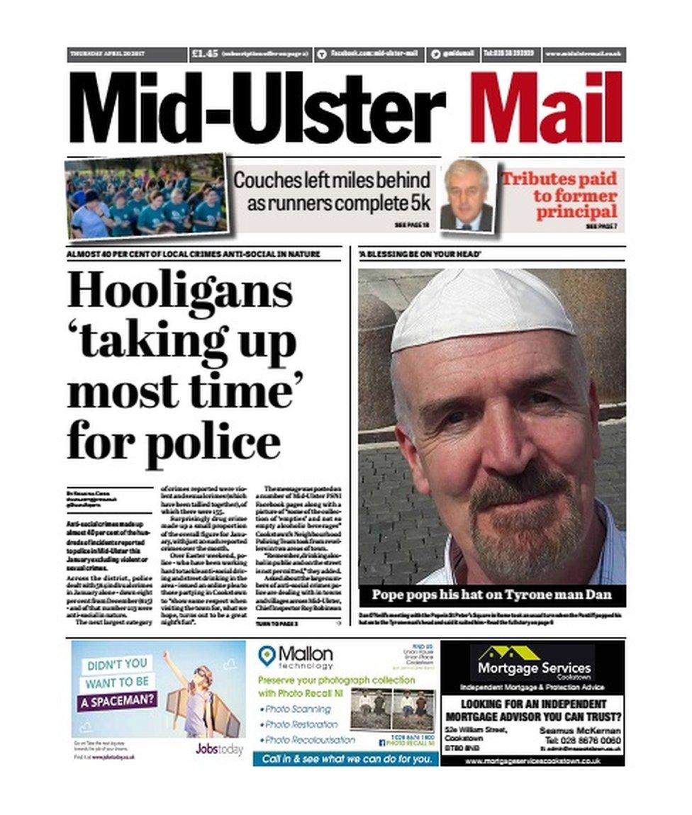 Local newspaper review: Blitz, guns and the Pope's hat - BBC News