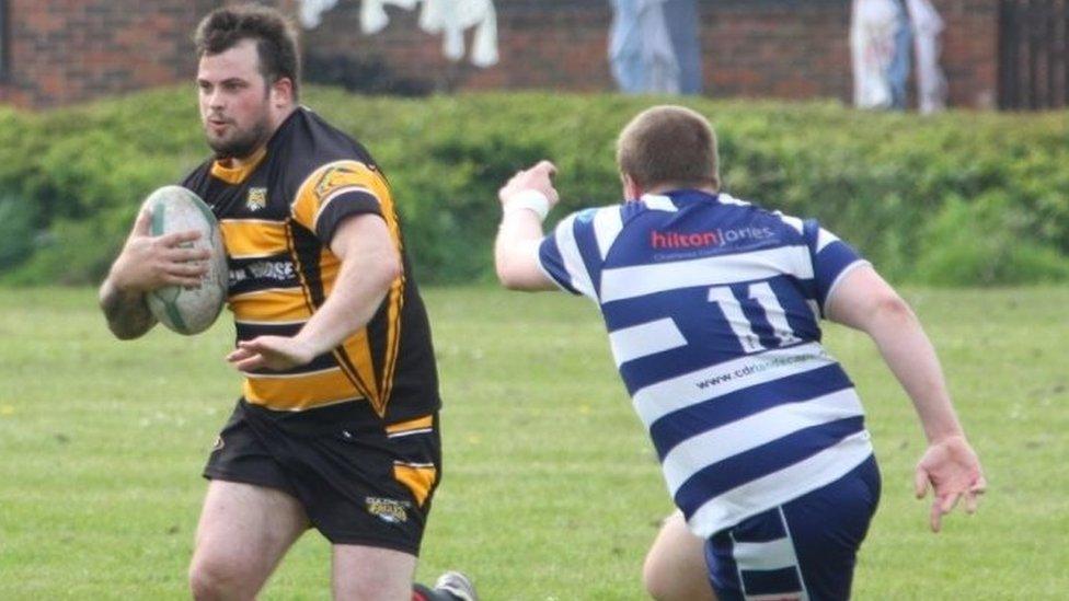 Culcheth Eagles rugby league player dies during match - BBC News