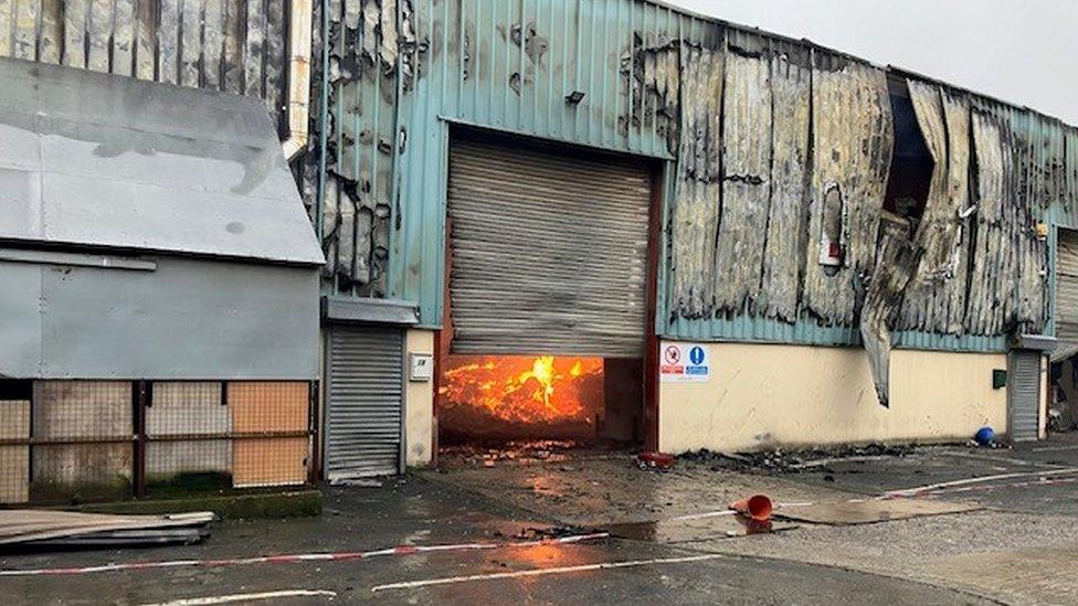 Bessbrook: Firefighters tackle blaze at Loughbrook Industrial Estate ...