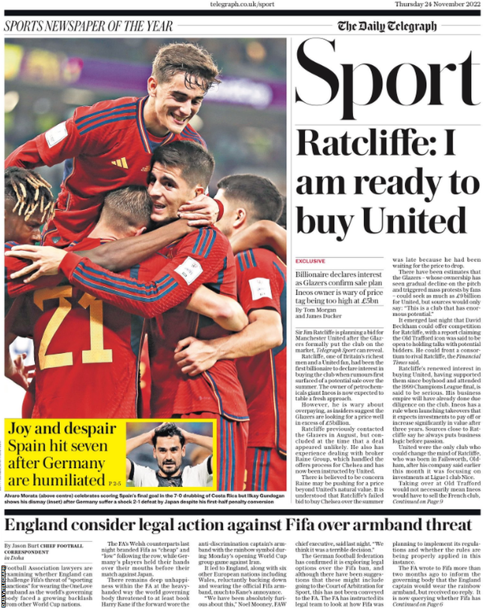 Thursday's papers - BBC Sport