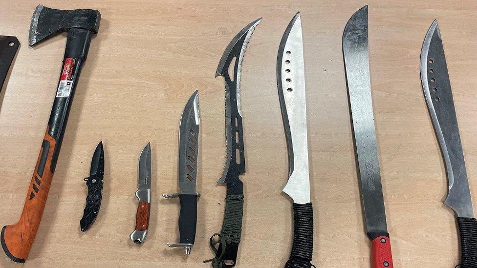 Hundreds of weapons seized in Wolverhampton crackdown - BBC News