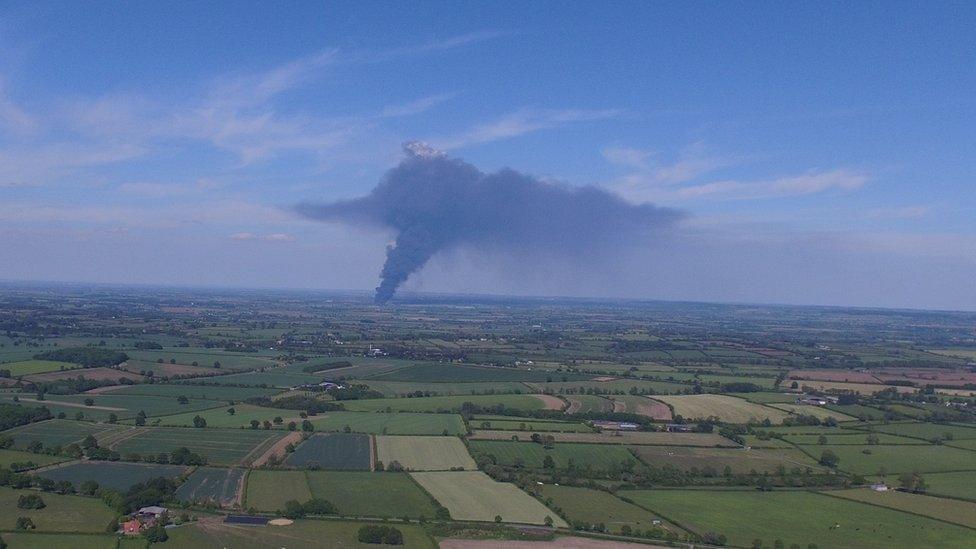 Langar estate fire: 'Unidentified chemicals' in smoke - BBC News