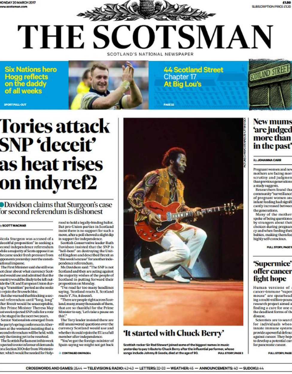 Scotland's papers: Indy currency and 'fat-shamed' Scots - BBC News