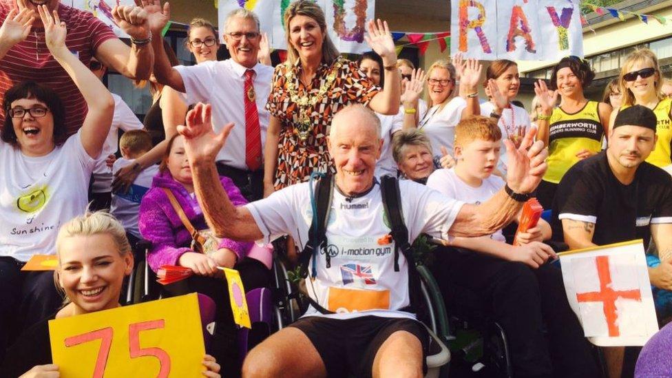 Ray Matthews, 75, runs 75 marathons in 75 days - BBC News