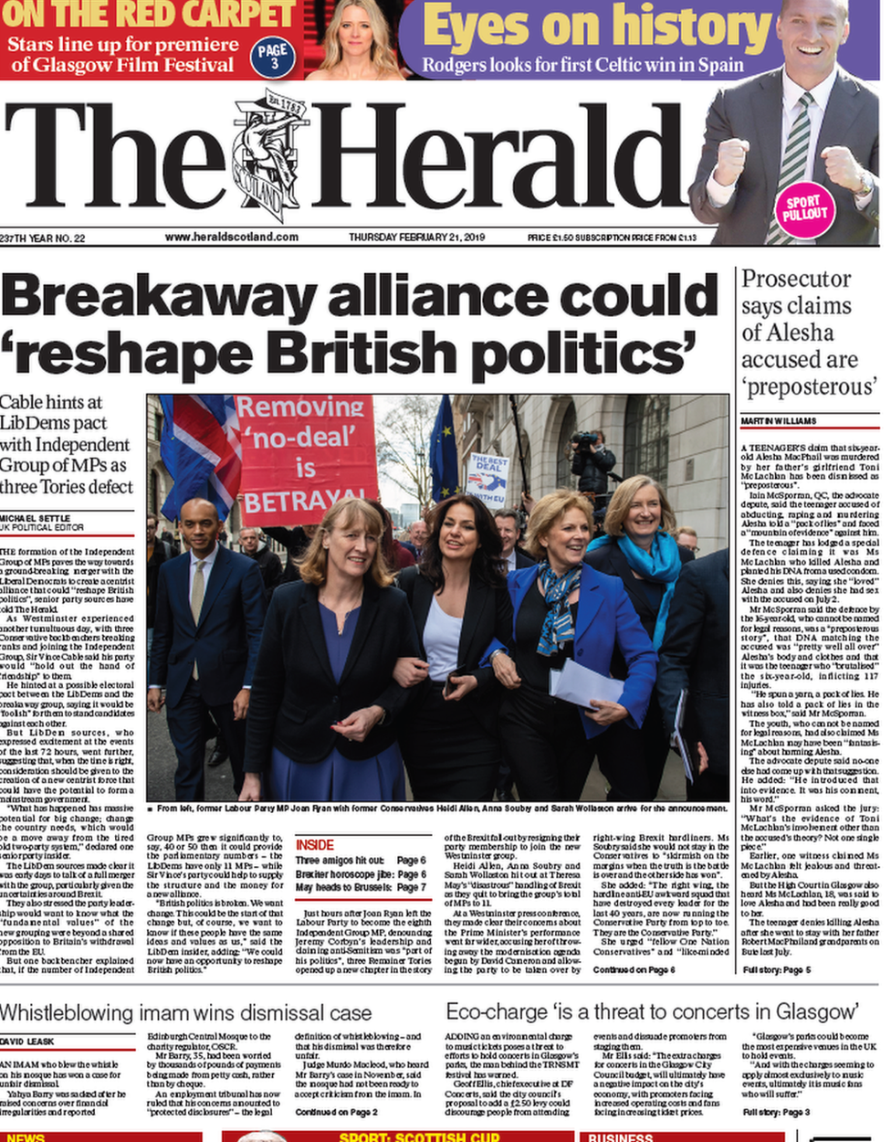 Scotland's papers: Tory rebels 'vow to destroy party' - BBC News