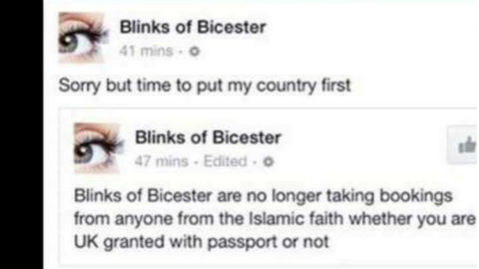 Woman arrested after 'no Muslims' beauty salon Facebook post - BBC News