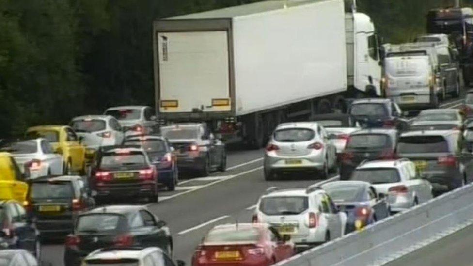England v Kosovo: M27 closed near Southampton after van fire - BBC News