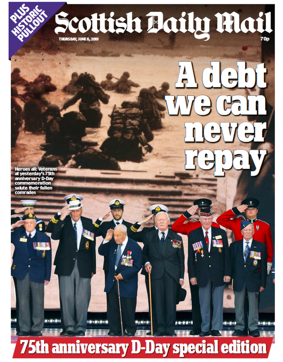 Scotland's papers: Prison officer shot and D-Day tributes - BBC News