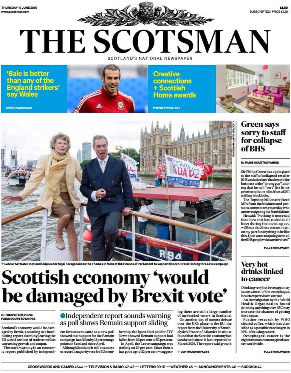 Scottish papers: EU polls and super moths - BBC News