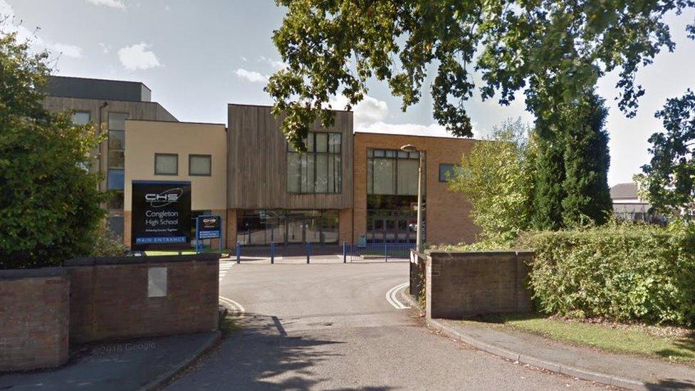 Congleton teacher who kissed pupils banned from classroom - BBC News