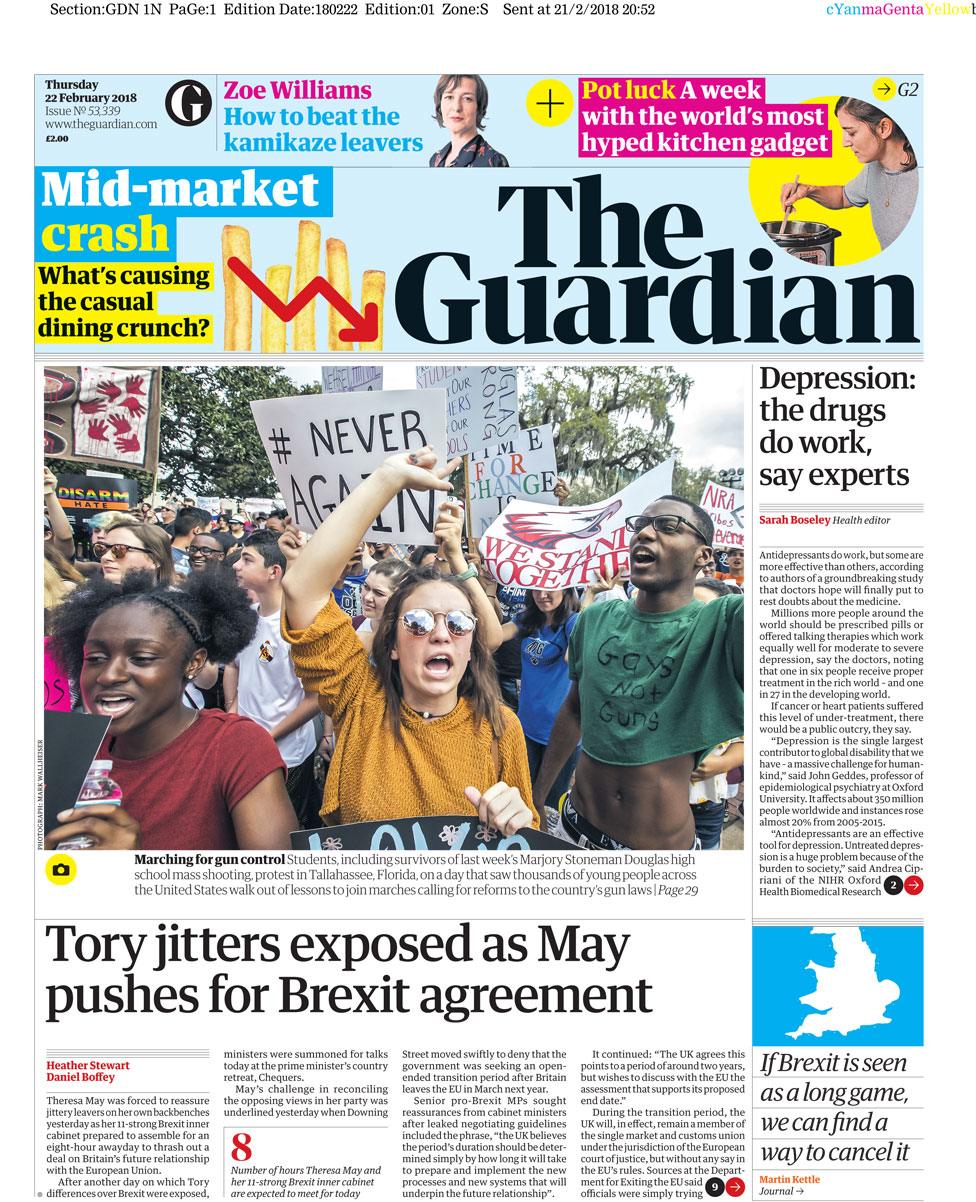 Newspaper headlines: Anti-depressant study and Brexit divisions - BBC News