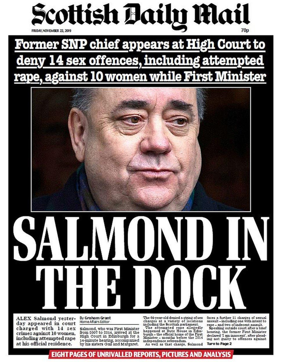 Scotland's papers: Alex Salmond sex assault charges denial - BBC News