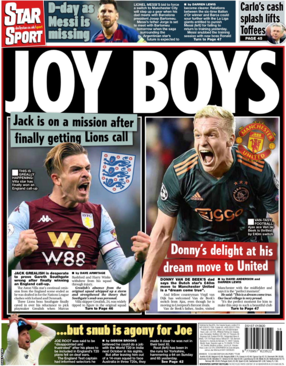 Tuesday's back pages - BBC Sport