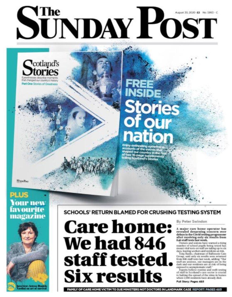 The papers: School return 'hits care home testing' and Sunak 'tax raid ...