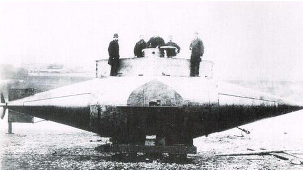 Photos revealed of 1880 sunken submarine off Rhyl coast - BBC News