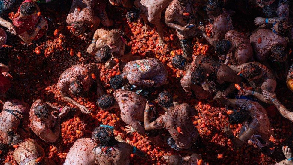 La Tomatina: Spanish tomato throwing festival is back - BBC Newsround