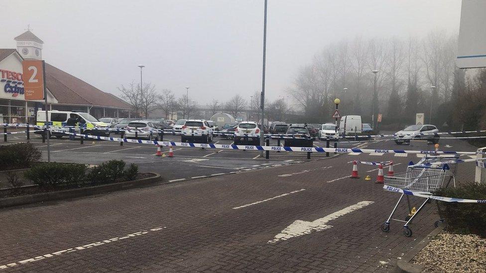 Man critical after Trowbridge Tesco car park stabbing - BBC News