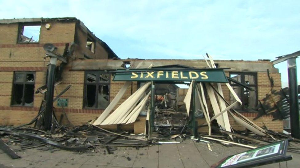 Northampton Sixfields pub staff redeployed after fire - BBC News