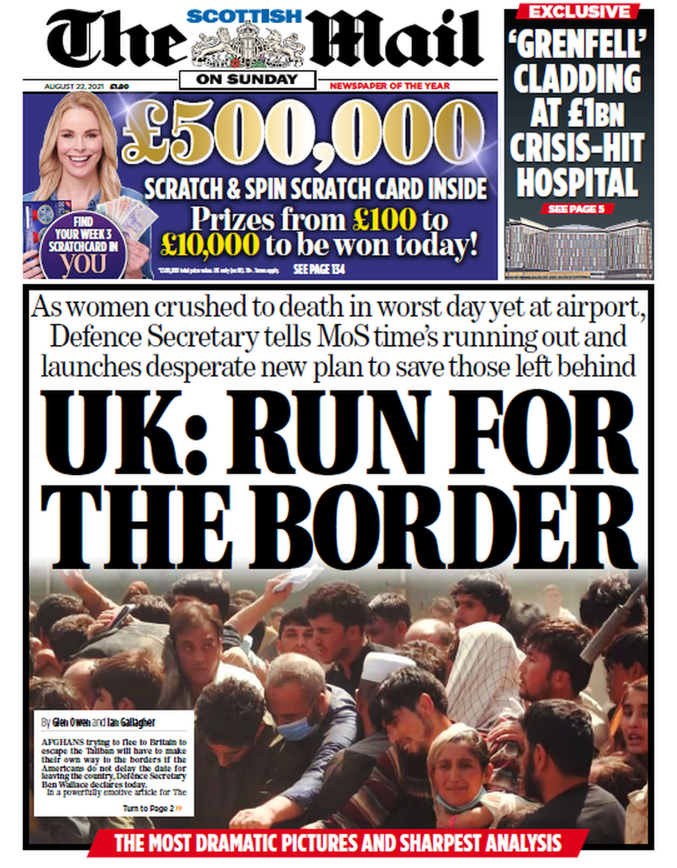Scotland's papers: 'Run for the border' and Covid public inquiry call ...