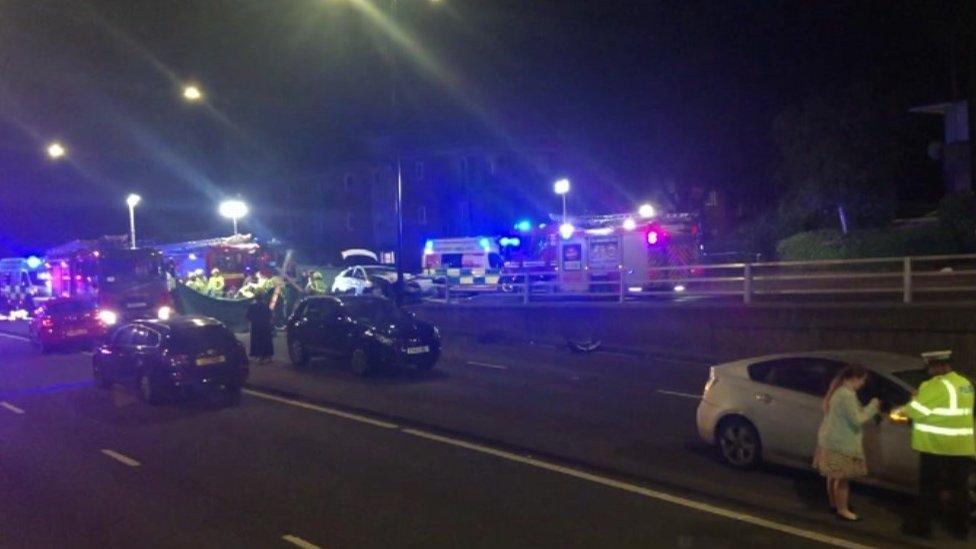 Belgrave Middleway: Driver dies after hitting railings - BBC News