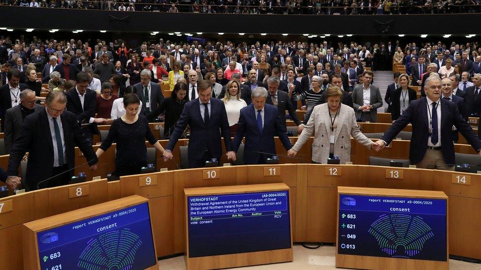 Brexit: British MEPs sat in European Parliament for final time - BBC ...