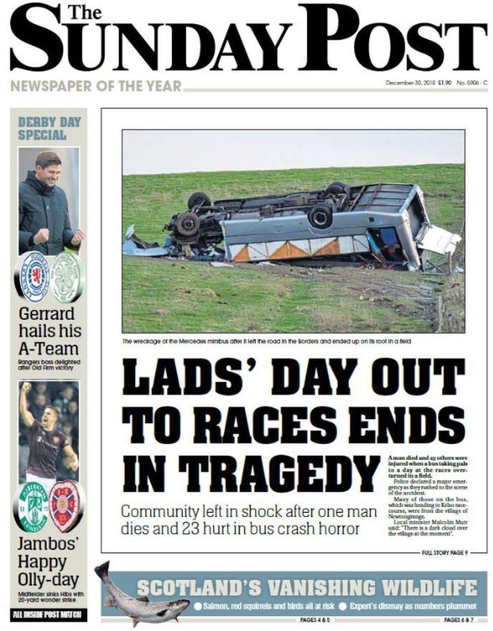 Scotland's papers: Minibus crash 'carnage' - BBC News