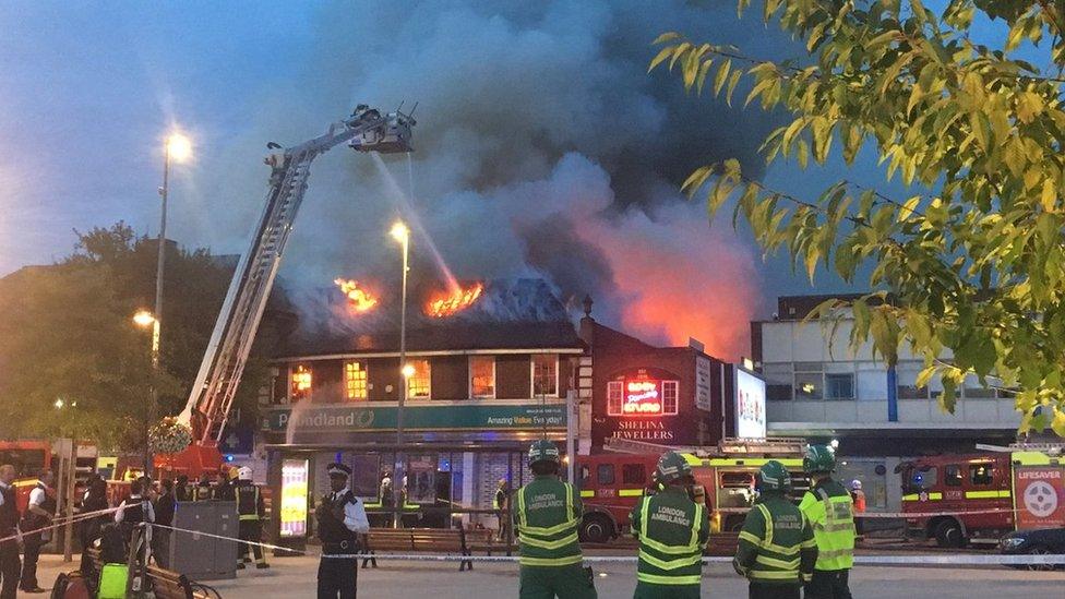 Firefighters tackle Poundland blaze in Chingford - BBC News