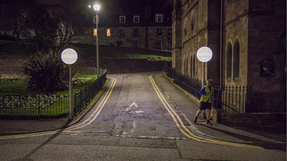 In pictures: The 'ghost-like' streets of Inverness - BBC News
