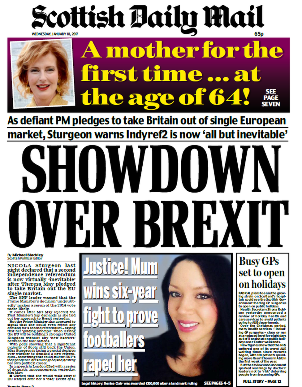 Scotland's papers: 'Scarf face' and PM's Brexit speech - BBC News