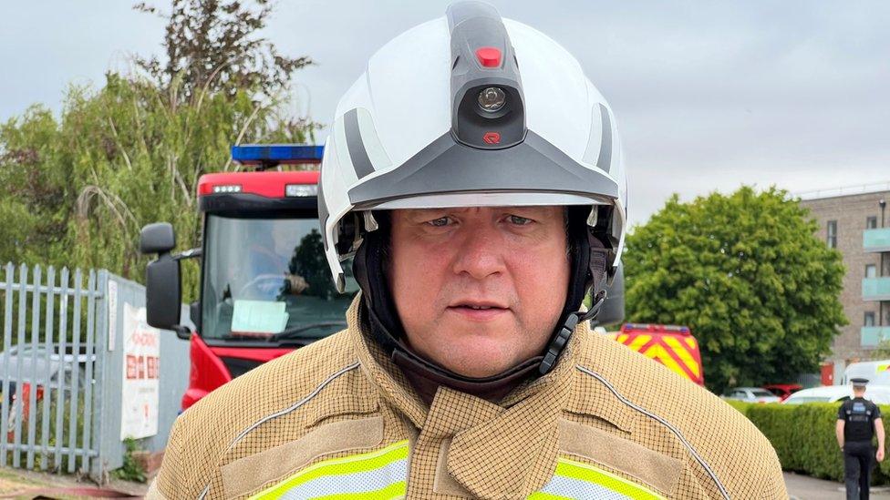 Firefighters tackle blaze at Thurrock ambulance firm base - BBC News